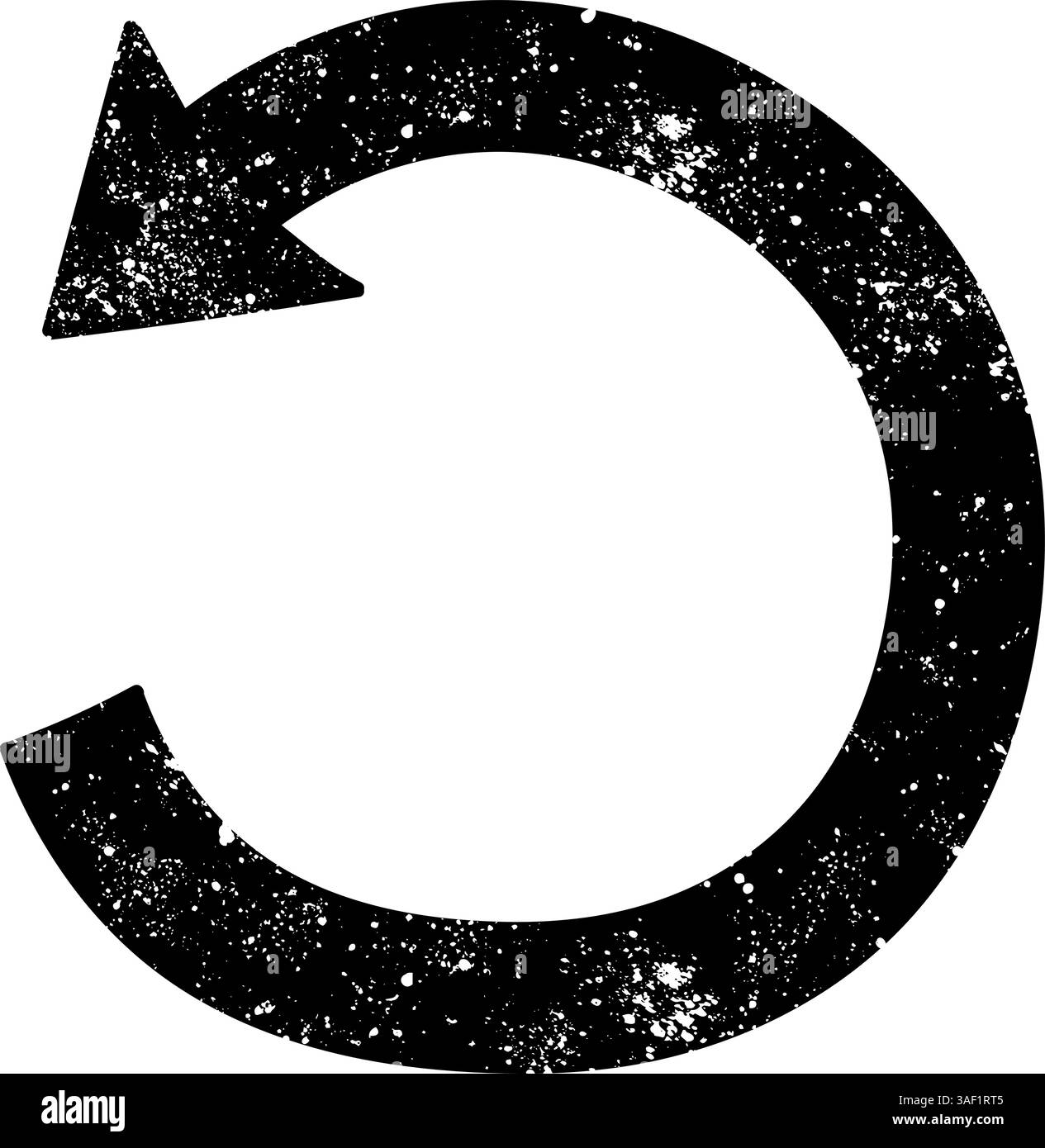 Counterclockwise rotating arrow black hand drawn icon in grunge look Stock Vector Image & Art ...