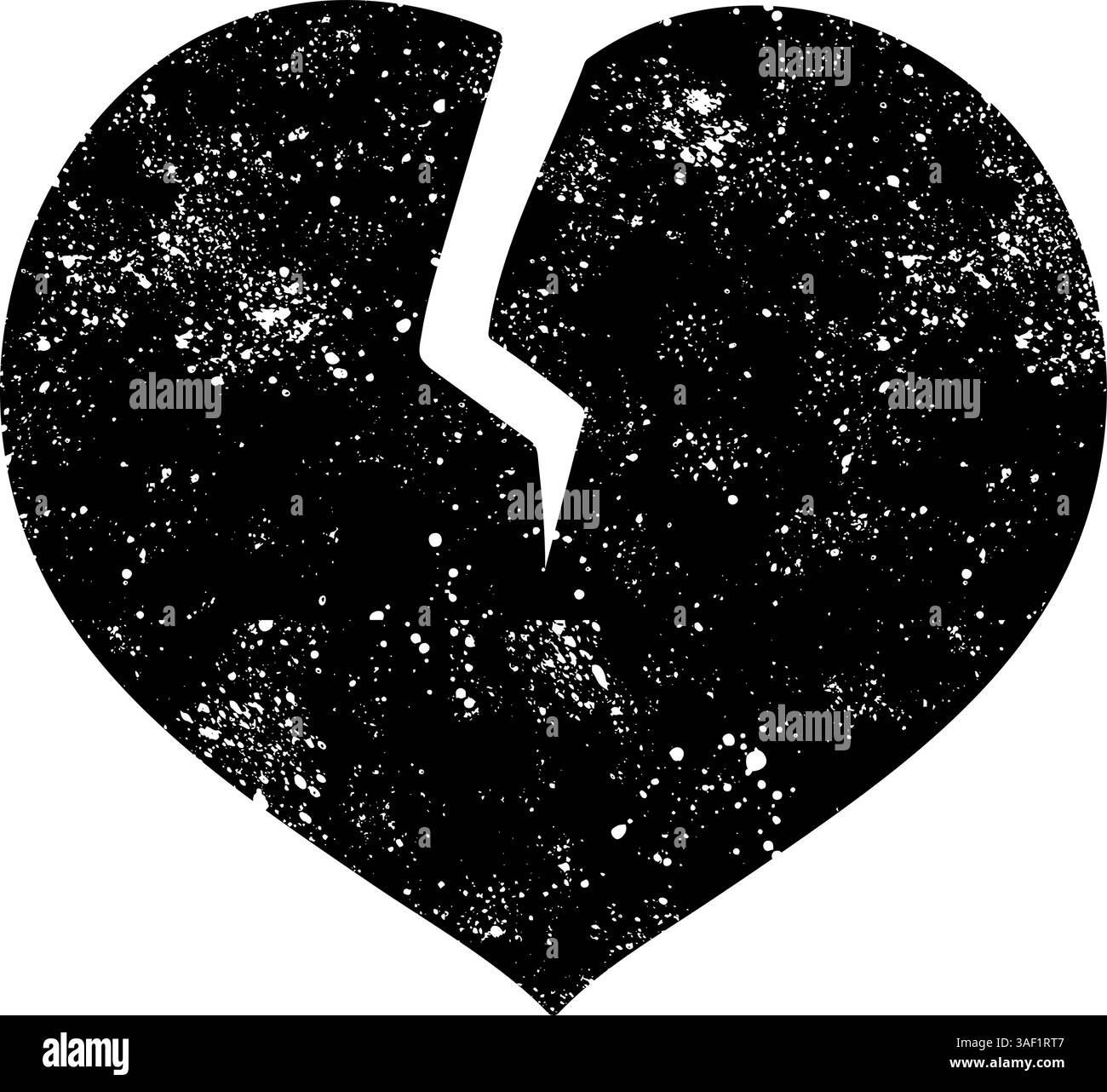 Broken heart hand drawn in Stock Vector Images - Alamy