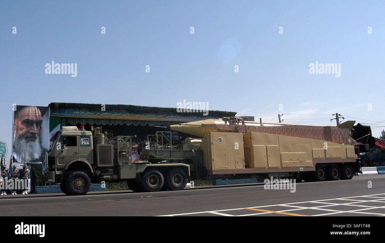 Sep 22, 2005; Tehran, IRAN; Iran's Shahab-3 missile, a weapon capable ...