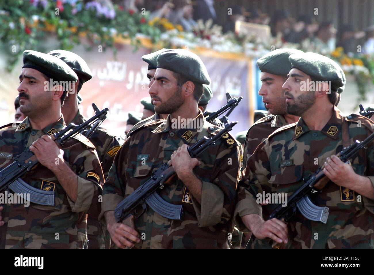 Sep 22, 2005; Tehran, IRAN; Iranian army members march during a parade ...