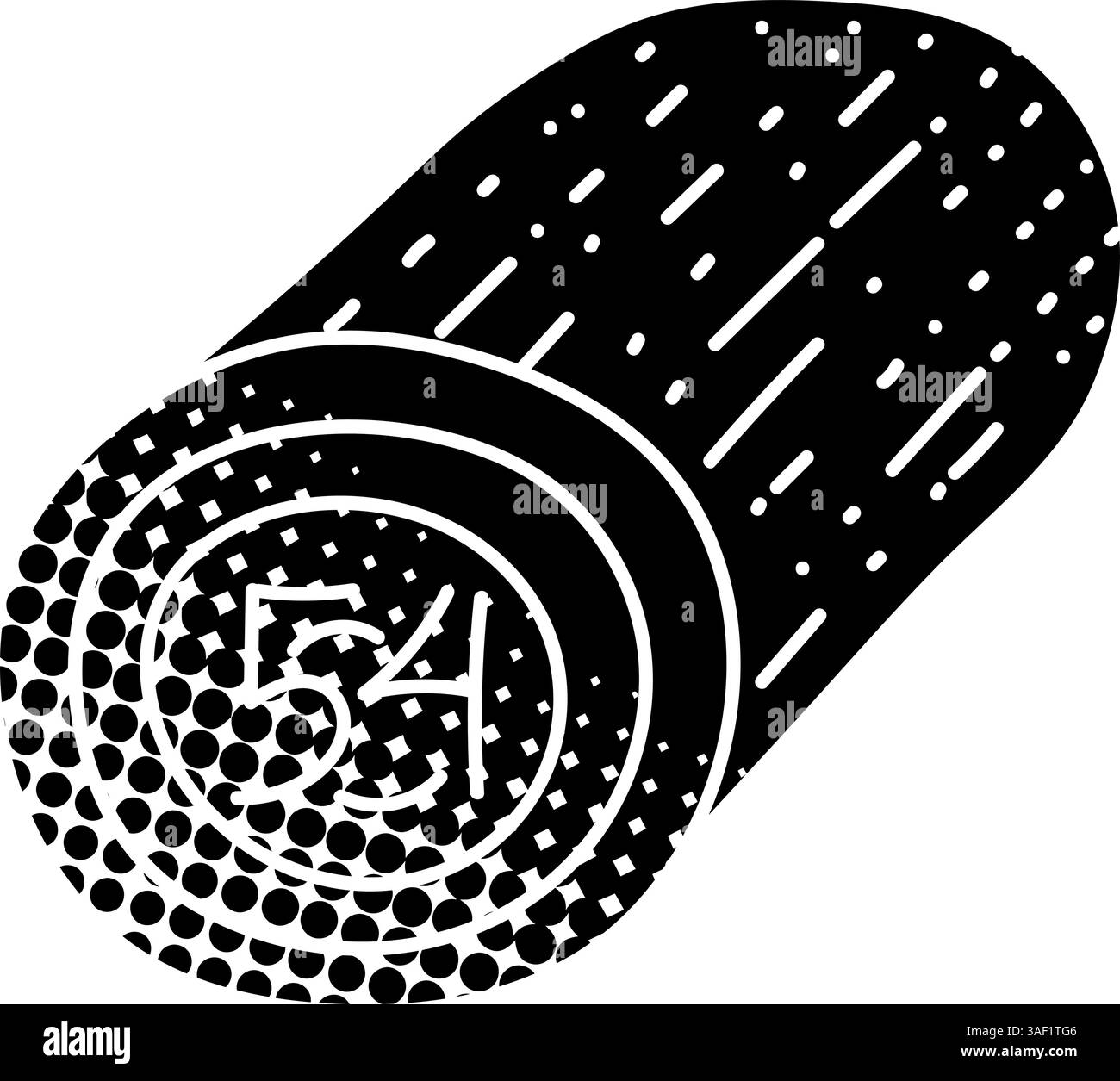 Single wood log with marking black hand drawn icon in halftone texture ...