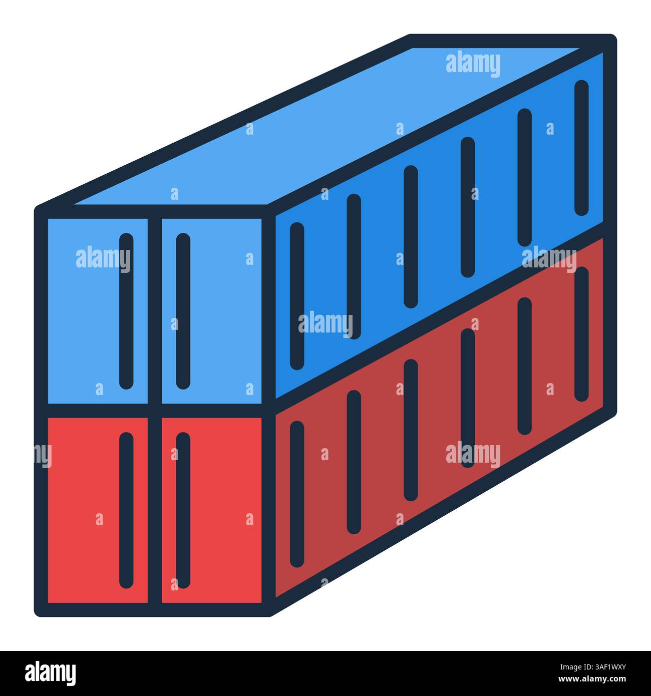 Pair of Shipping Containers vector colored icon or sign Stock Vector ...