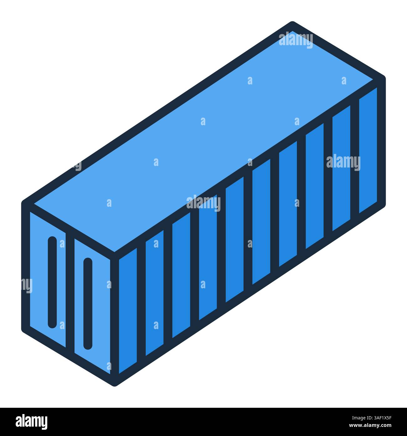 Shipping Container blue icon - vector transportation colored symbol or ...