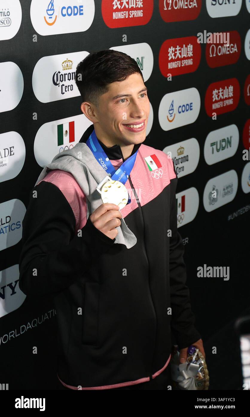 Guadalajara, Mexico. 6th Apr, 2025. Gold medalist Randal Willars Valdez ...