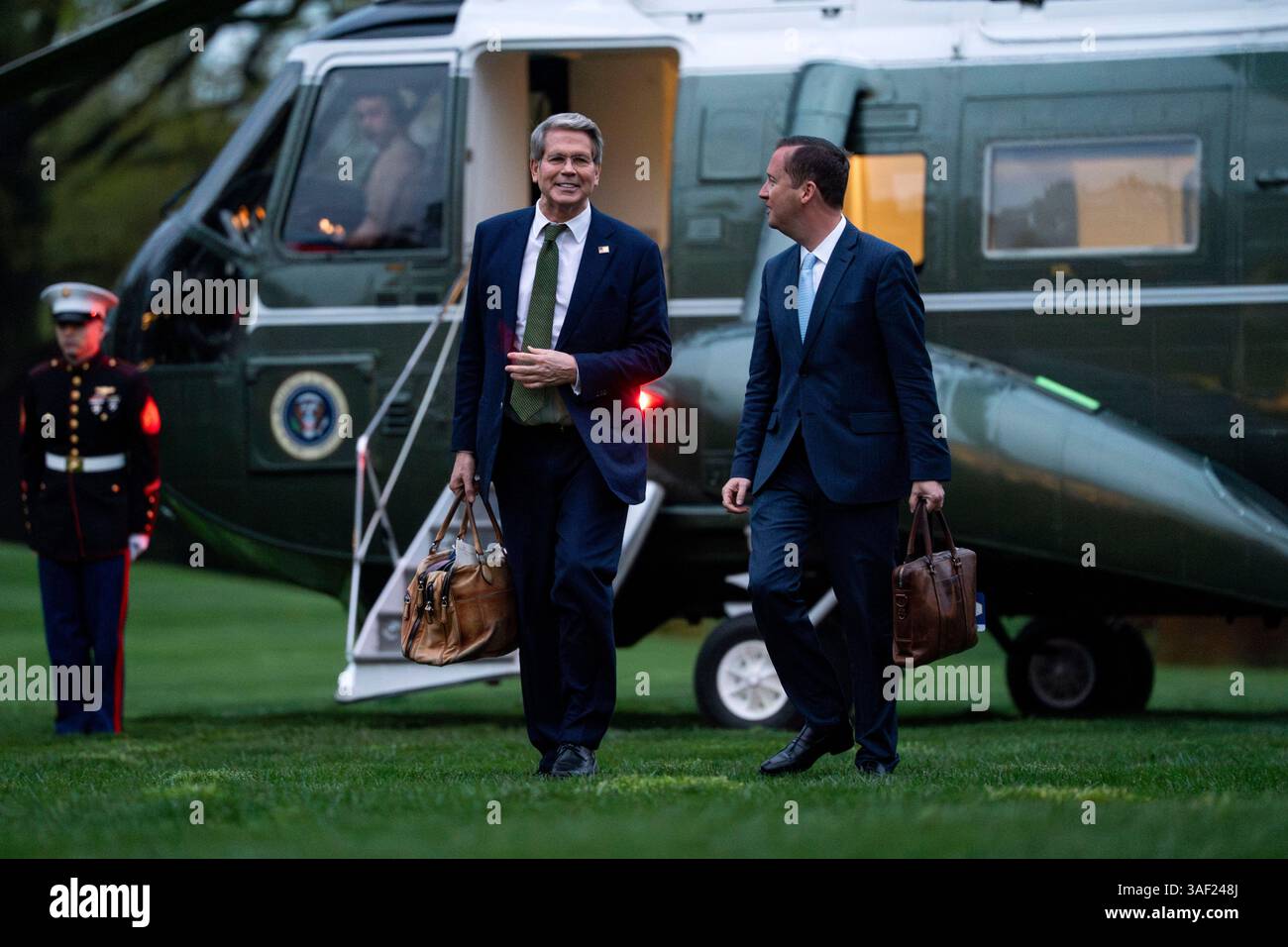 United States Secretary of the Treasury Scott Bessent and Sergio Gor ...