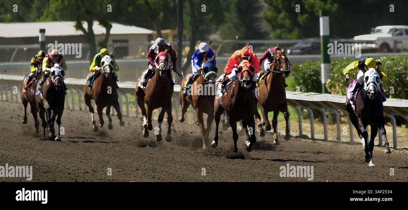 Jul 01, 2001; Alameda, CA, USA; The 8th horse race at the Alameda ...