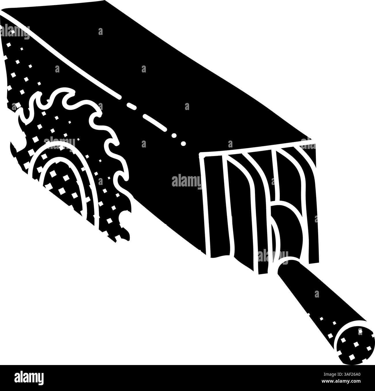 Table saw and fence black hand drawn icon in halftone texture style ...