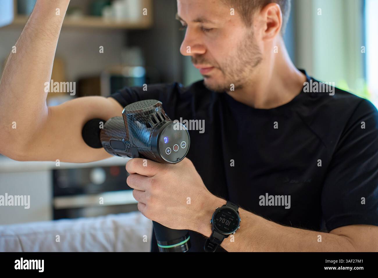 Athletic man using percussion hi-res stock photography and images - Alamy
