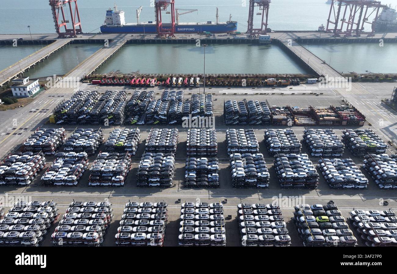 SUZHOU, CHINA - APRIL 7, 2025 - Vehicles are about to be exported via ...