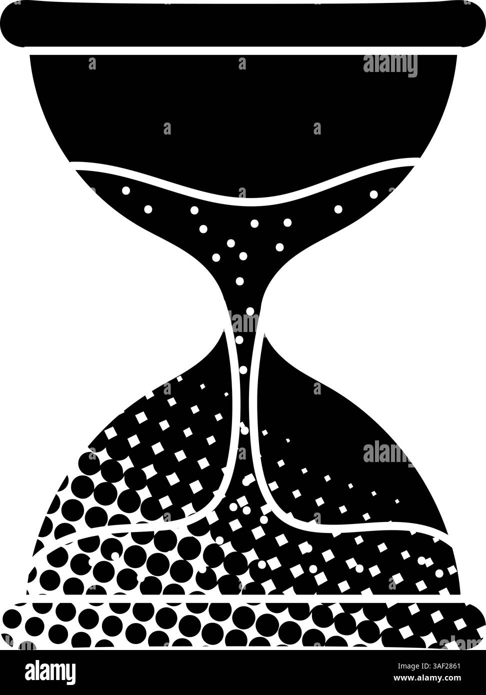 Sand watch black hand drawn icon in halftone texture style Stock Vector ...