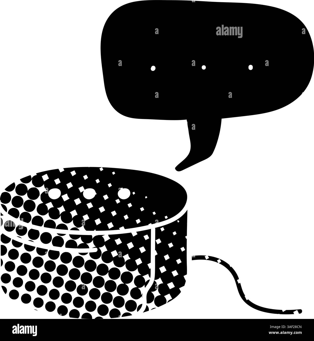 Ai device virtual assistant black hand drawn icon in halftone texture ...