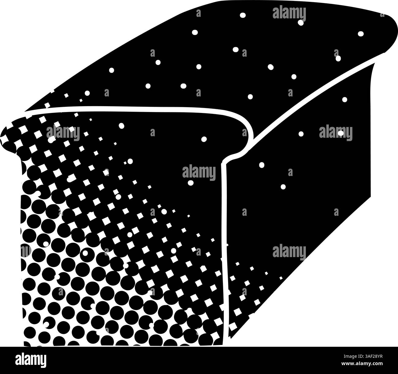 Bread loaf black hand drawn icon in halftone texture style Stock Vector ...