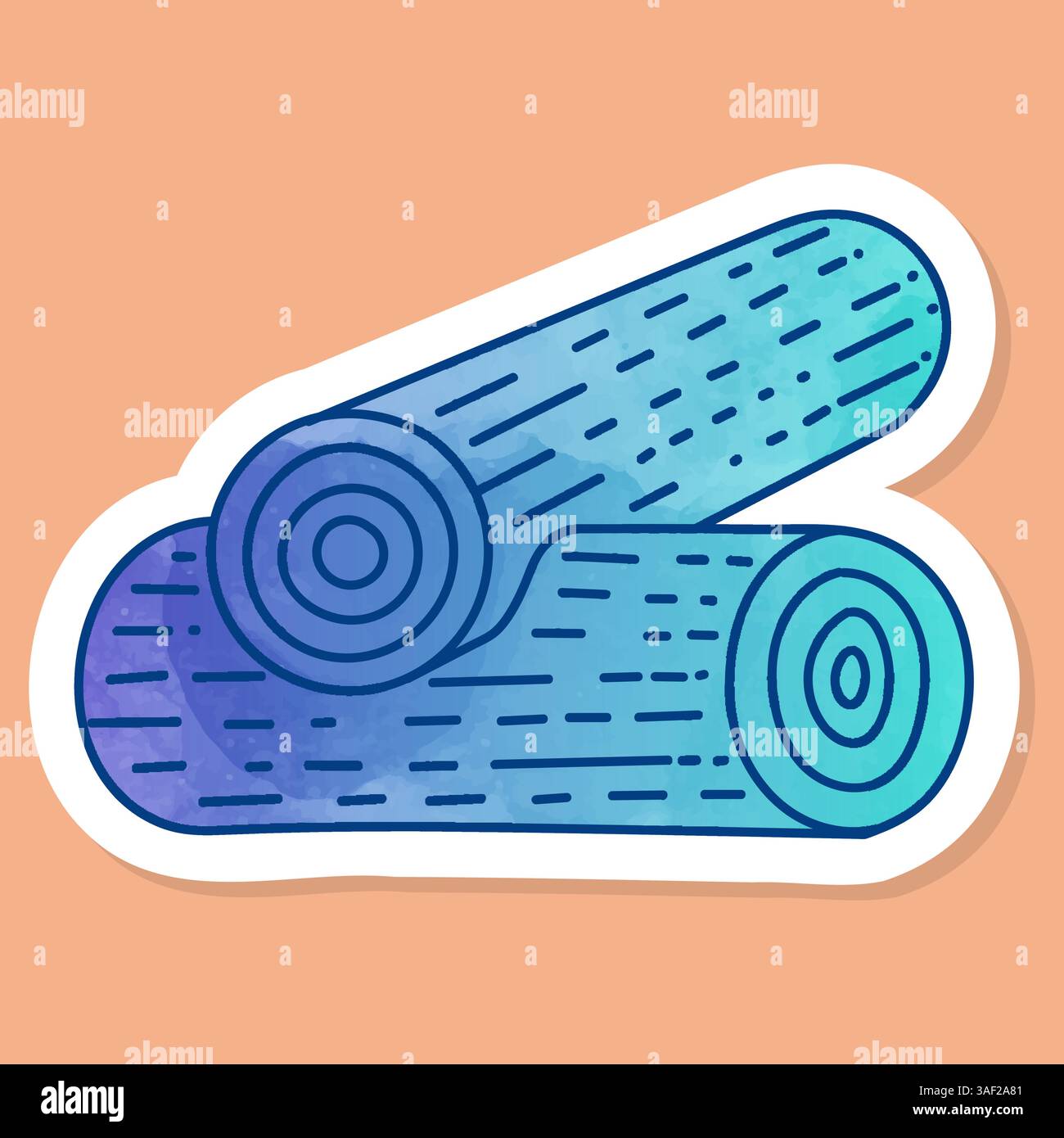 Cabin wood log corner stack color sticker Stock Vector Image & Art - Alamy