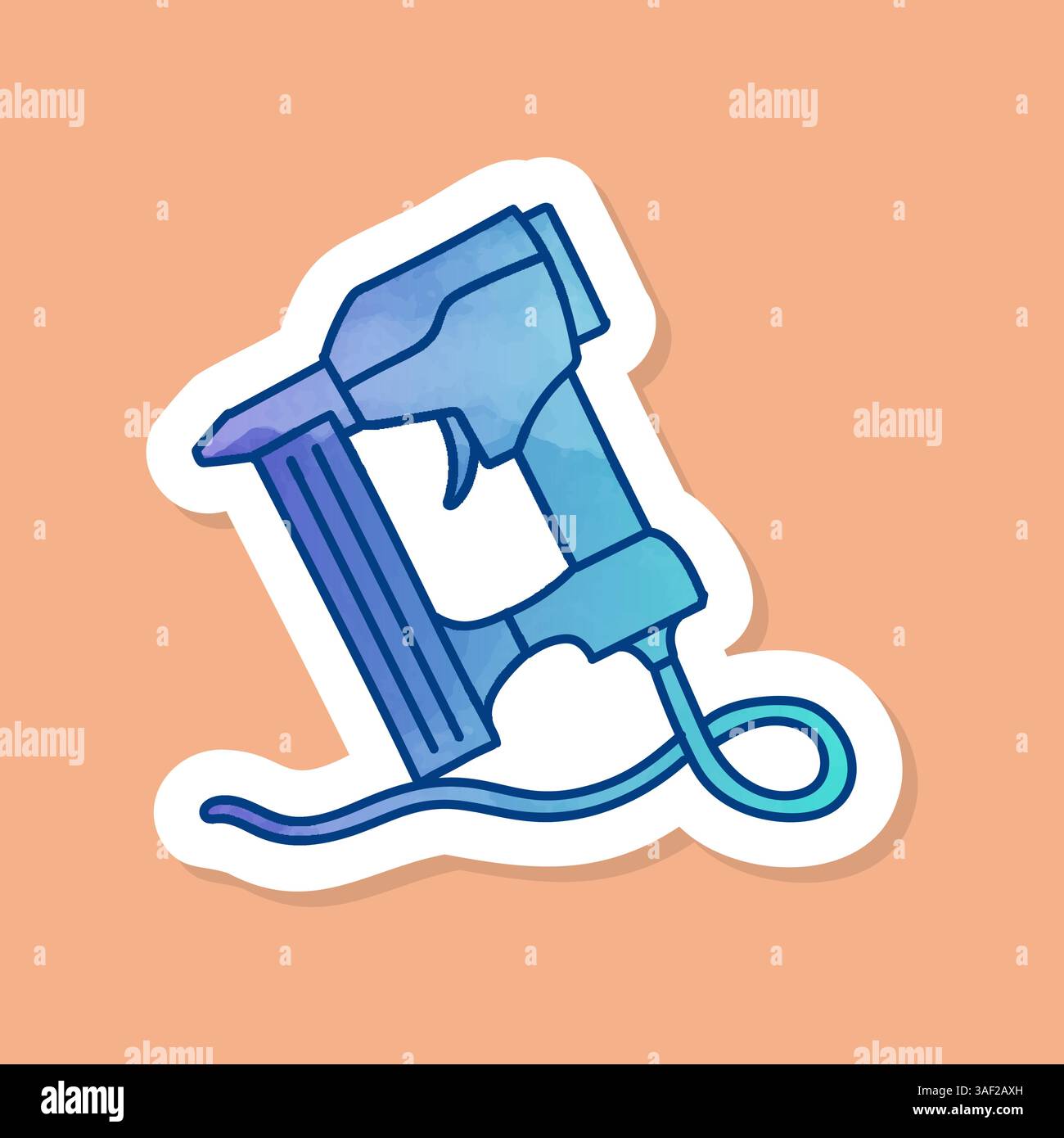 Air nailer nail gun tool color sticker Stock Vector Image & Art - Alamy