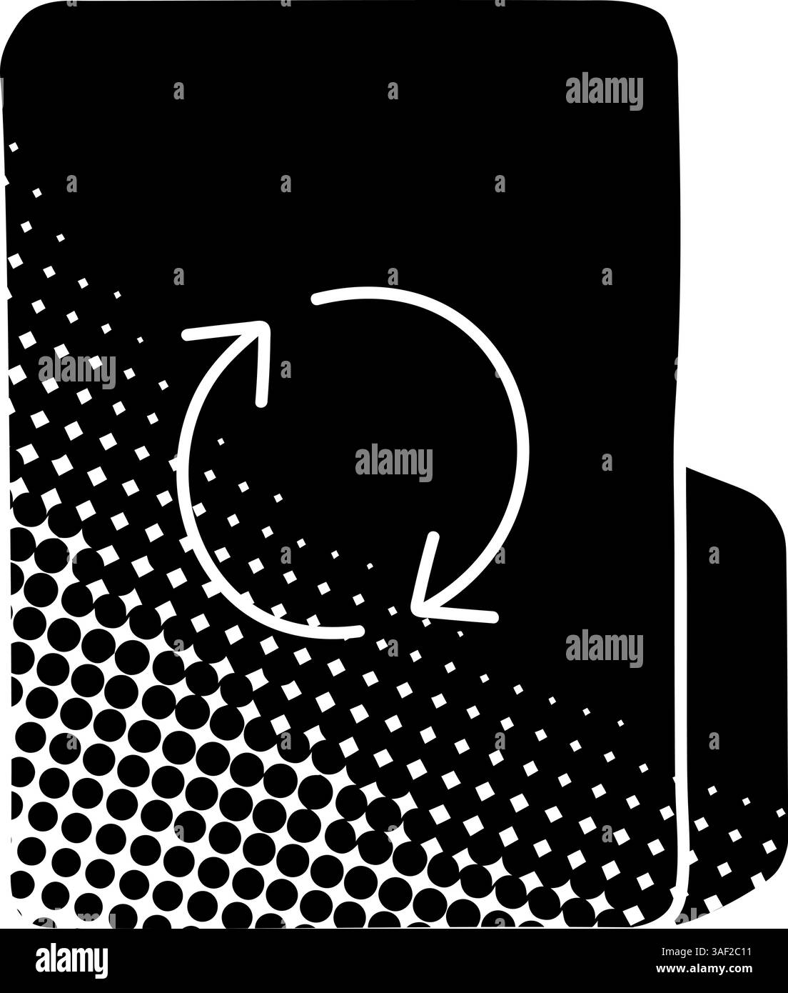 Sync folder black hand drawn icon in halftone texture style Stock ...