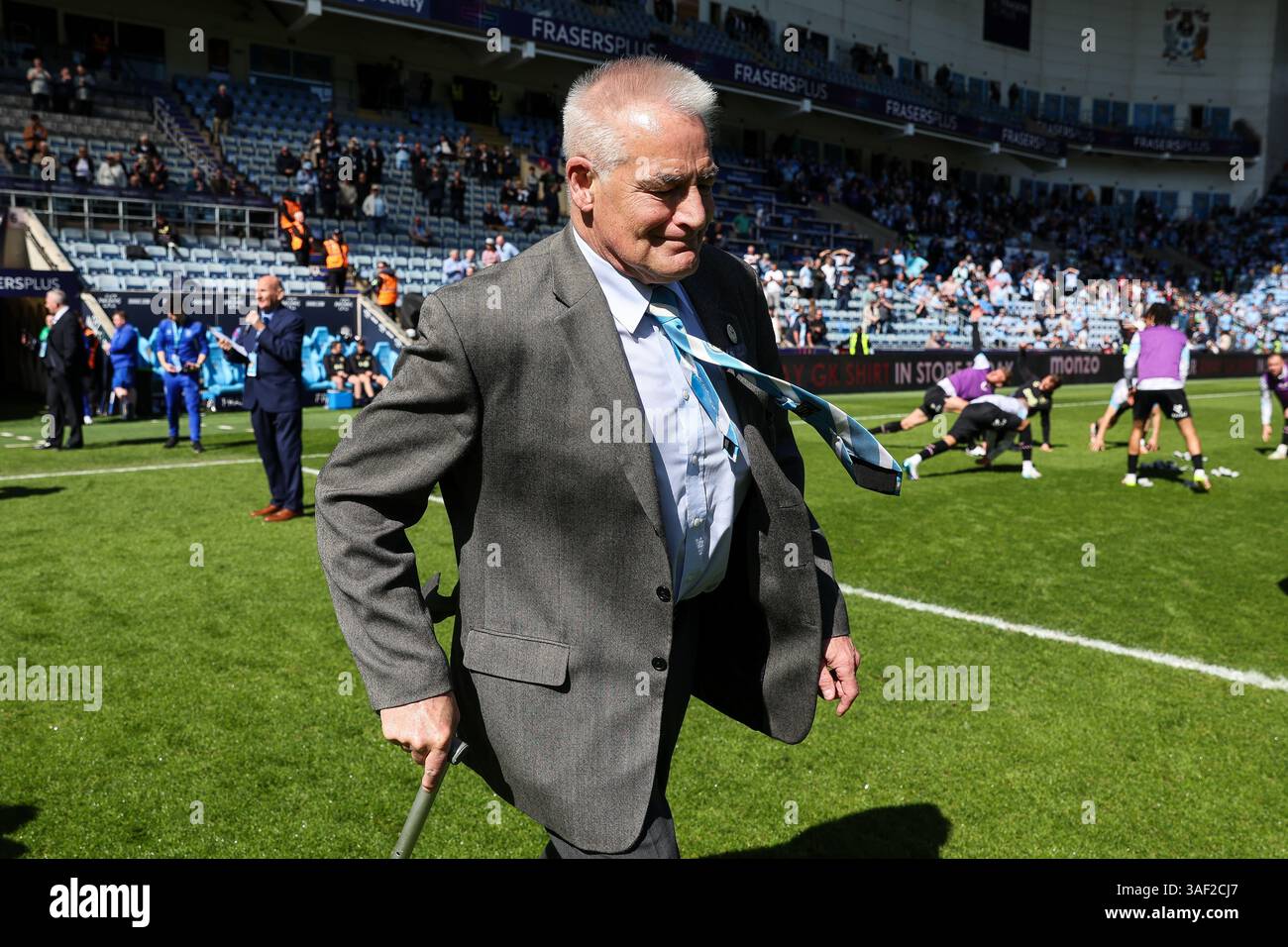 Former Coventry City player Ian Goodwin on the pitch at half time during the Sky Bet ...