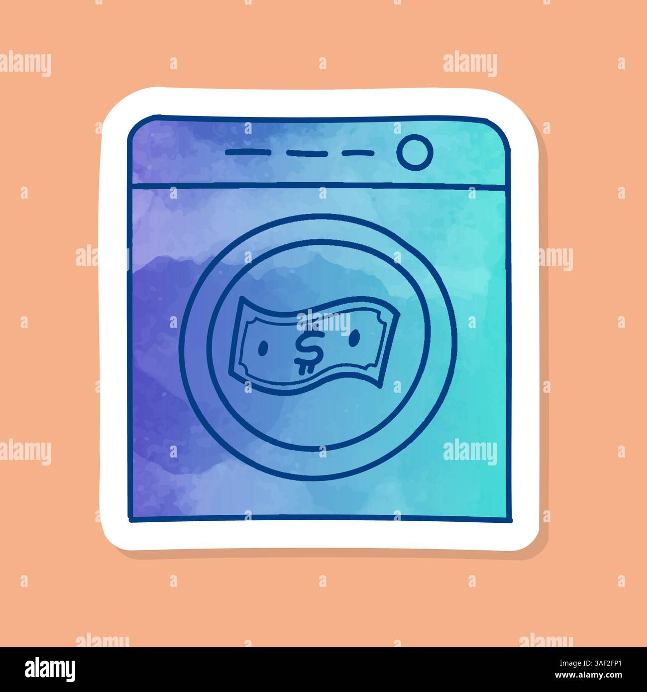 Money laundry color sticker Stock Vector Image & Art - Alamy
