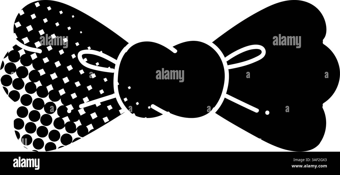 Bow tie black hand drawn icon in halftone texture style Stock Vector ...
