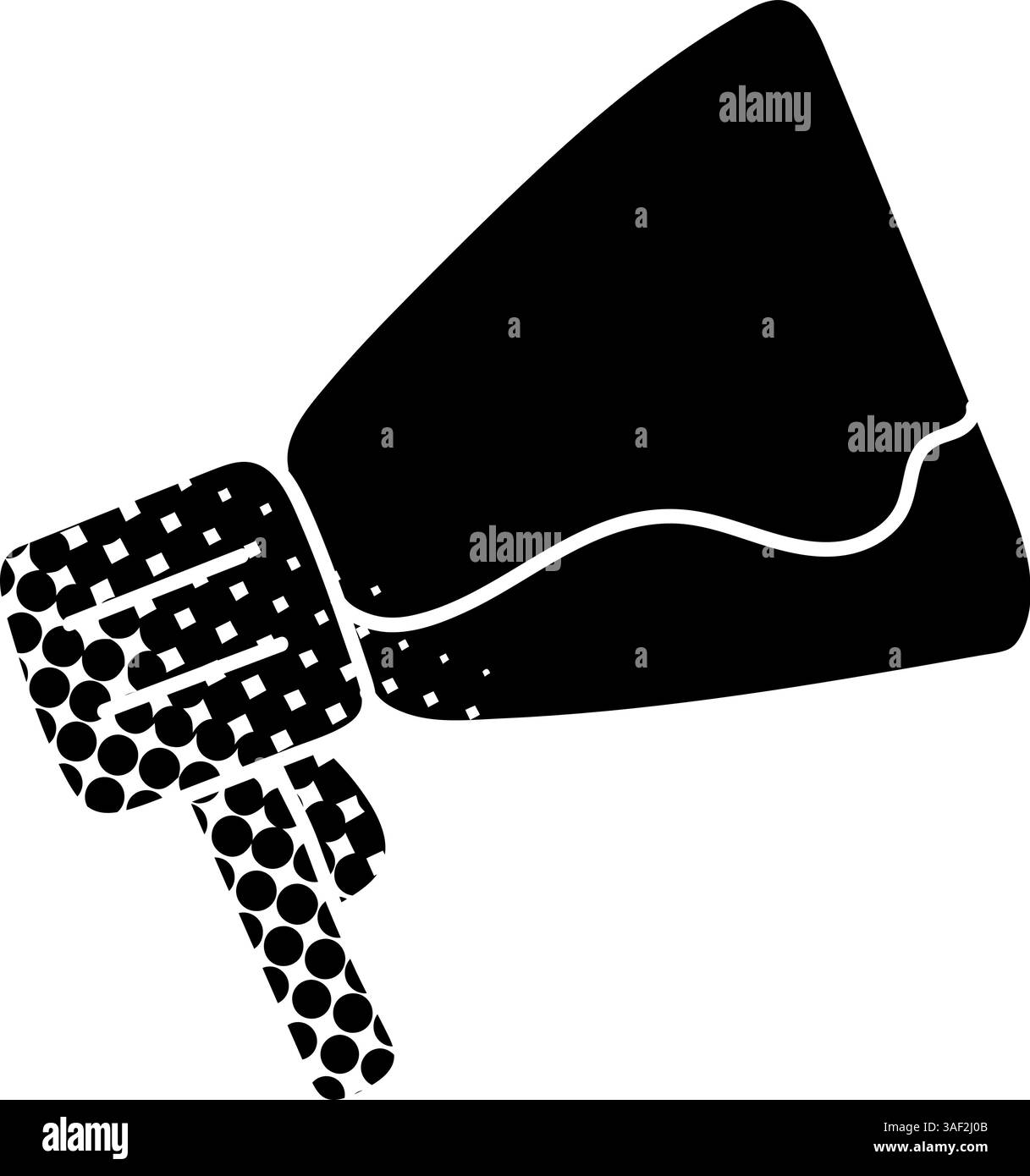 Megaphone loudspeaker black hand drawn icon in halftone texture style ...