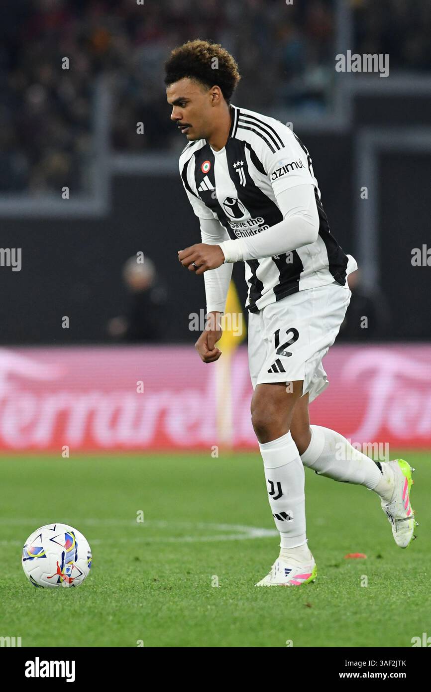 Rome, Lazio. 06th Apr, 2025. Renato Veiga of Juventus during the Serie ...