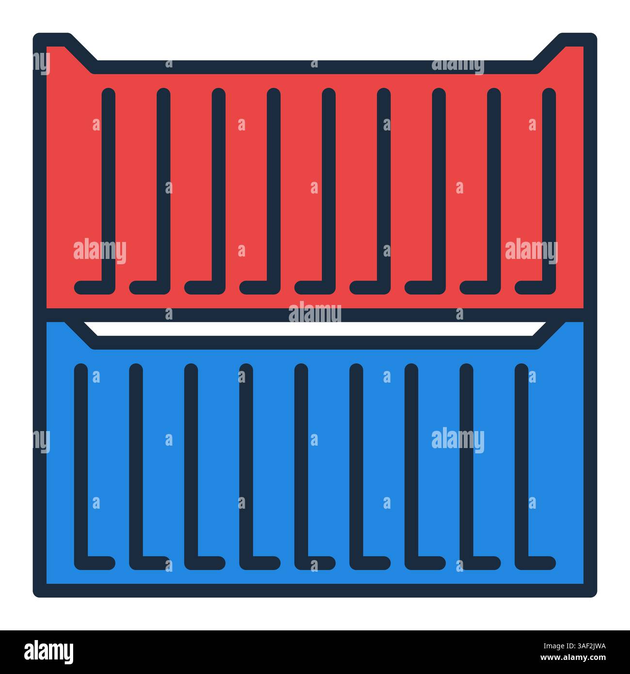 Pair of Shipping Containers vector colored icon or symbol with ...
