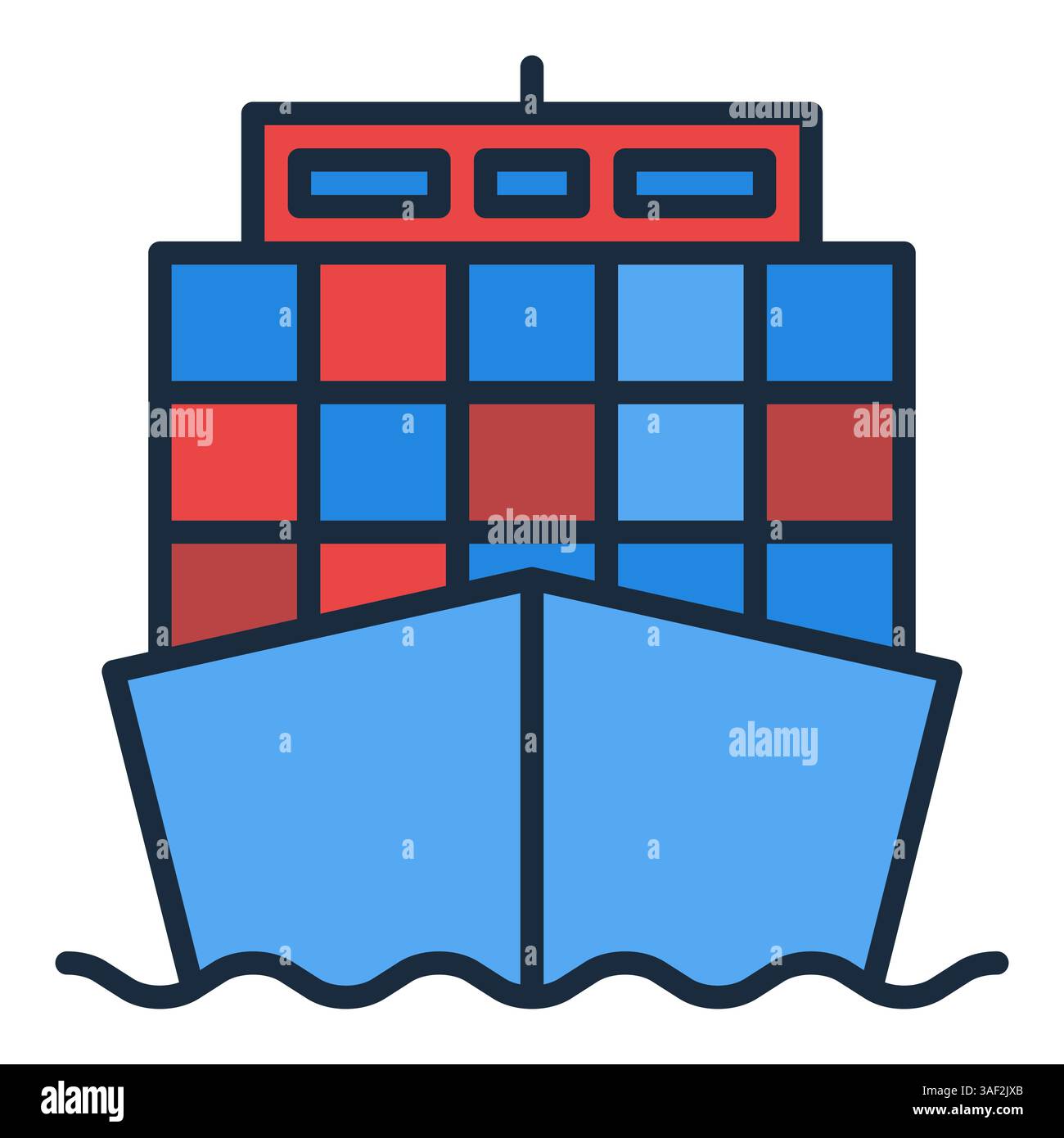 Ship with Containers - vector vessel concept colored icon or symbol ...