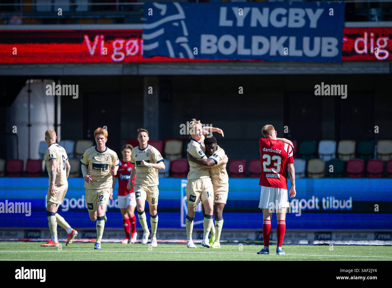 Silkeborg, Denmark. 06th, April 2025. Michael Opoku (15) of Lyngby BK ...