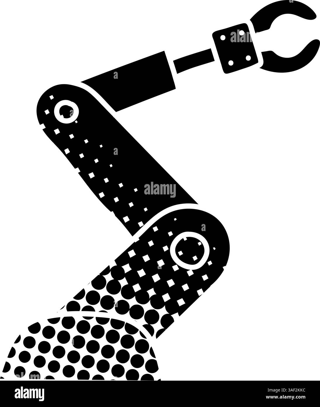 Robotic arm black hand drawn icon in halftone texture style Stock ...