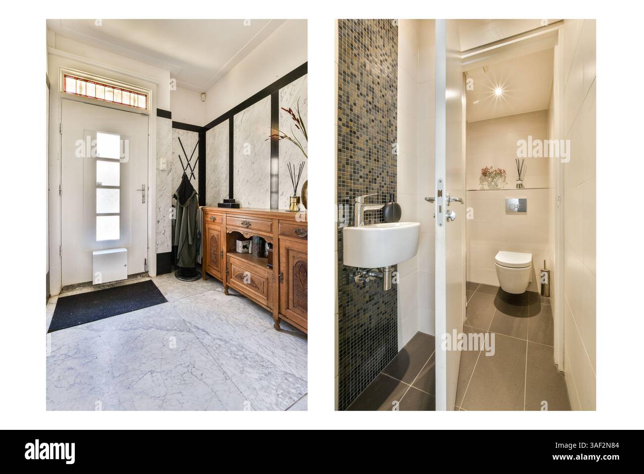 A stylish modern entrance hall featuring elegant design elements ...