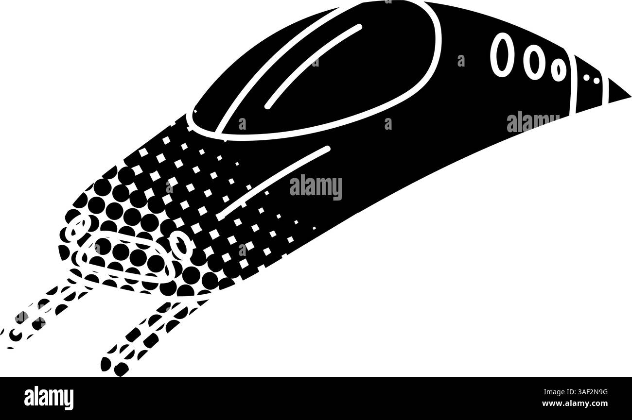 Bullet train black hand drawn icon in halftone texture style Stock ...