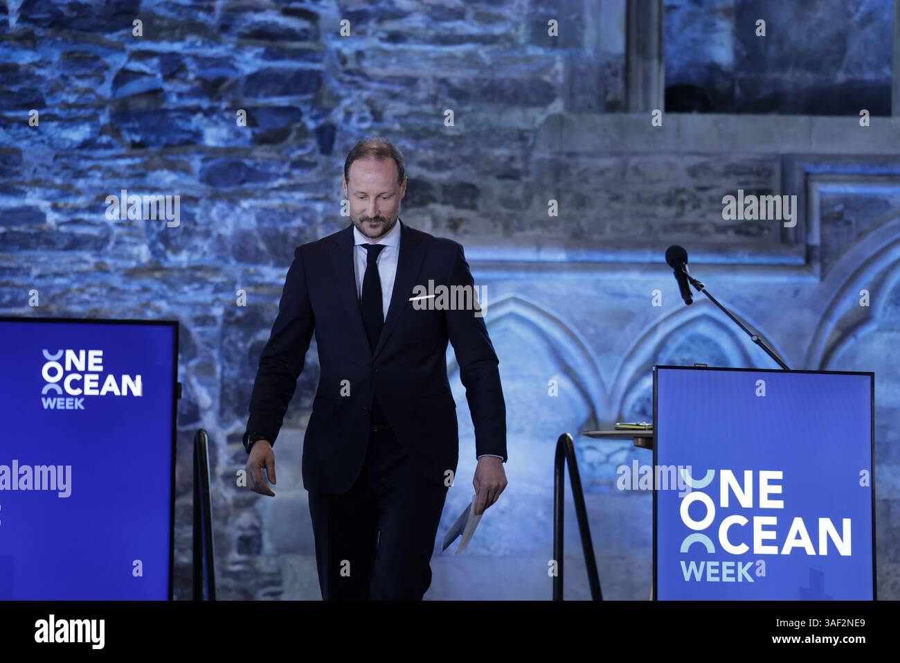 Bergen 20250407. Crown Prince Haakon attends the One Ocean Summit in ...