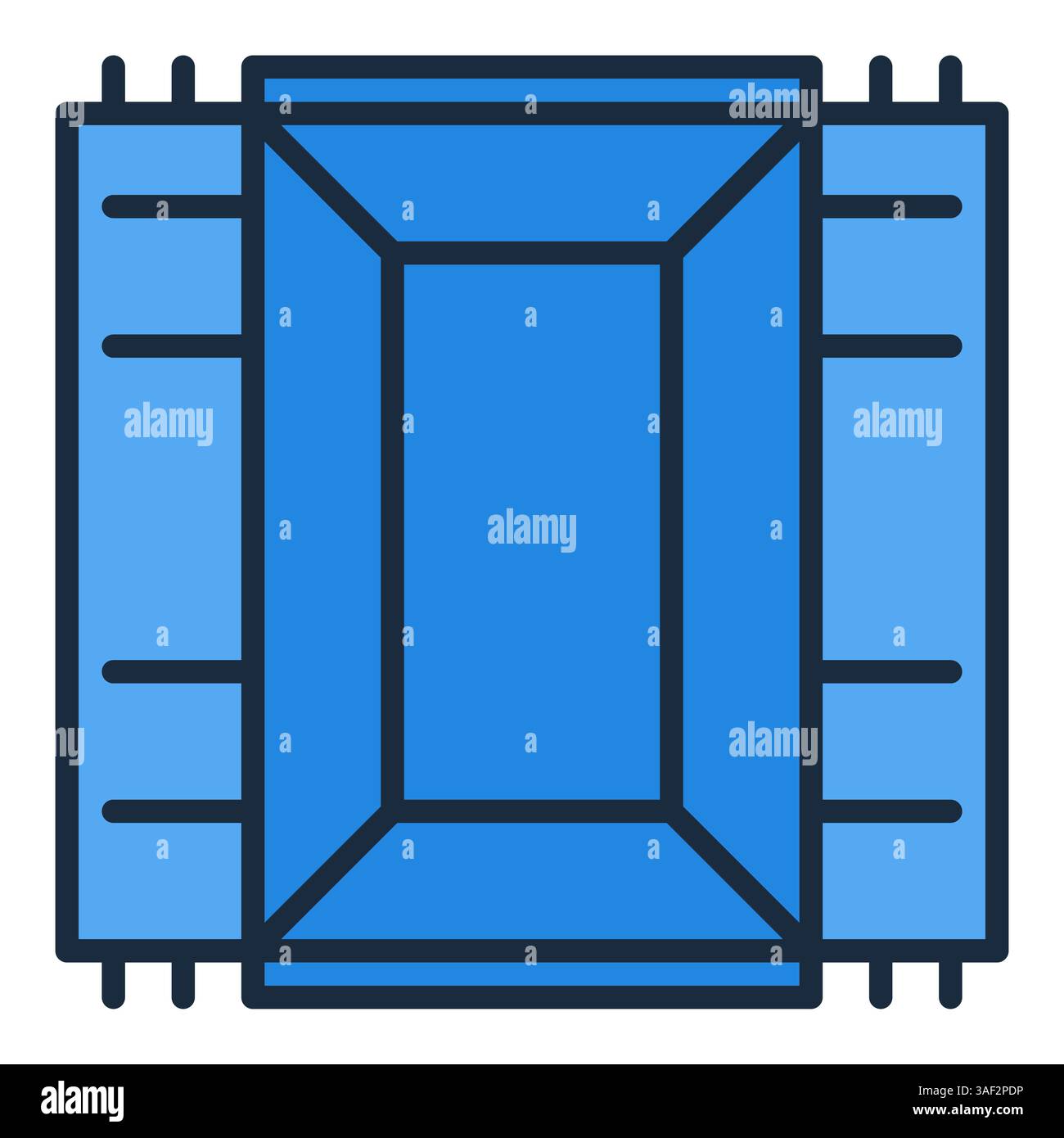 Vector colored icon or sign of Opened Blue Shipping Container Stock ...