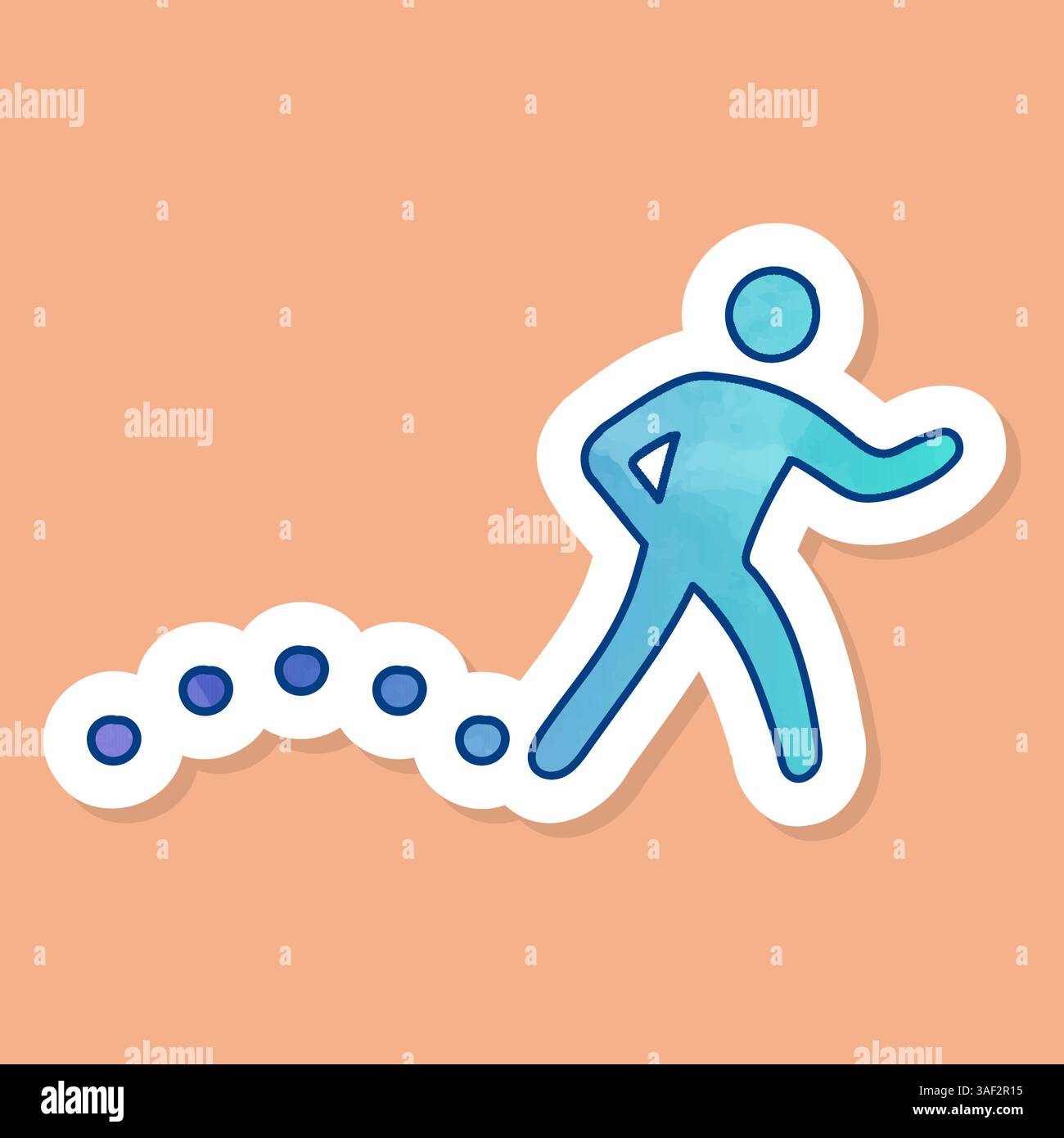 color sticker map walking route icon Stock Vector Image & Art - Alamy