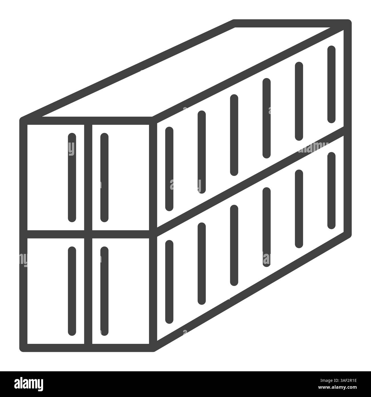 Pair of Shipping Containers vector outline icon or symbol Stock Vector ...