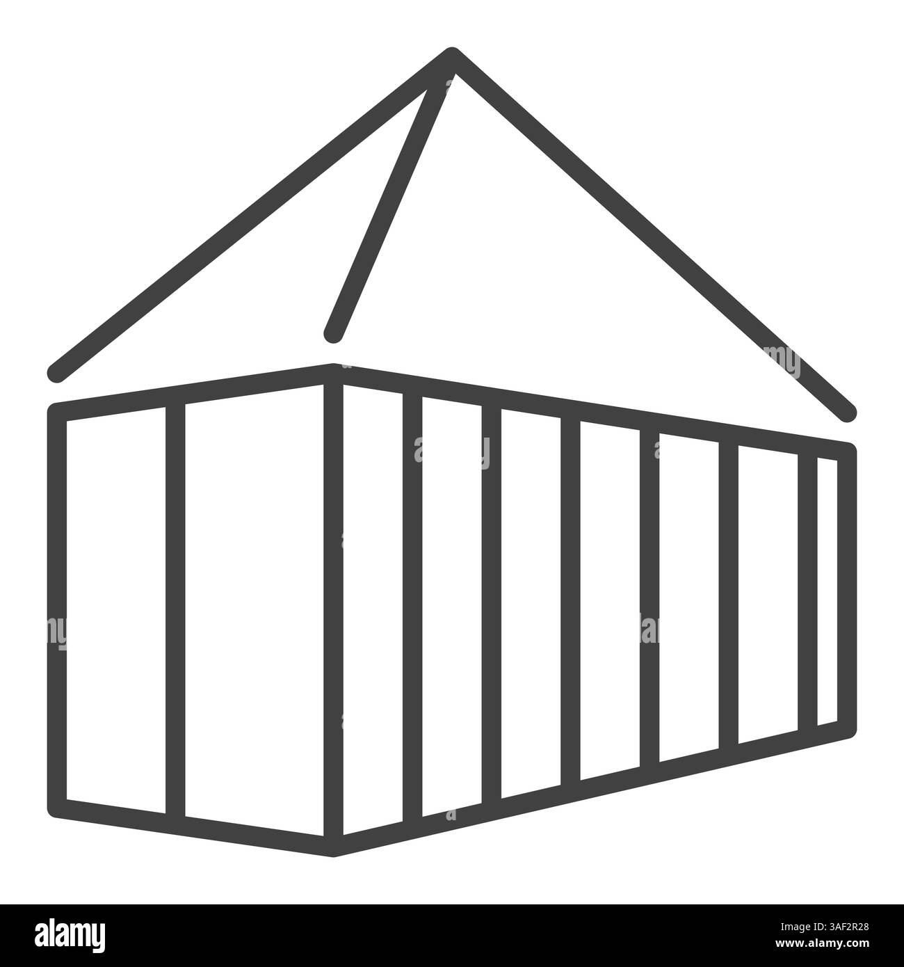 Vector Shipping Container icon or logo element in linear design Stock ...
