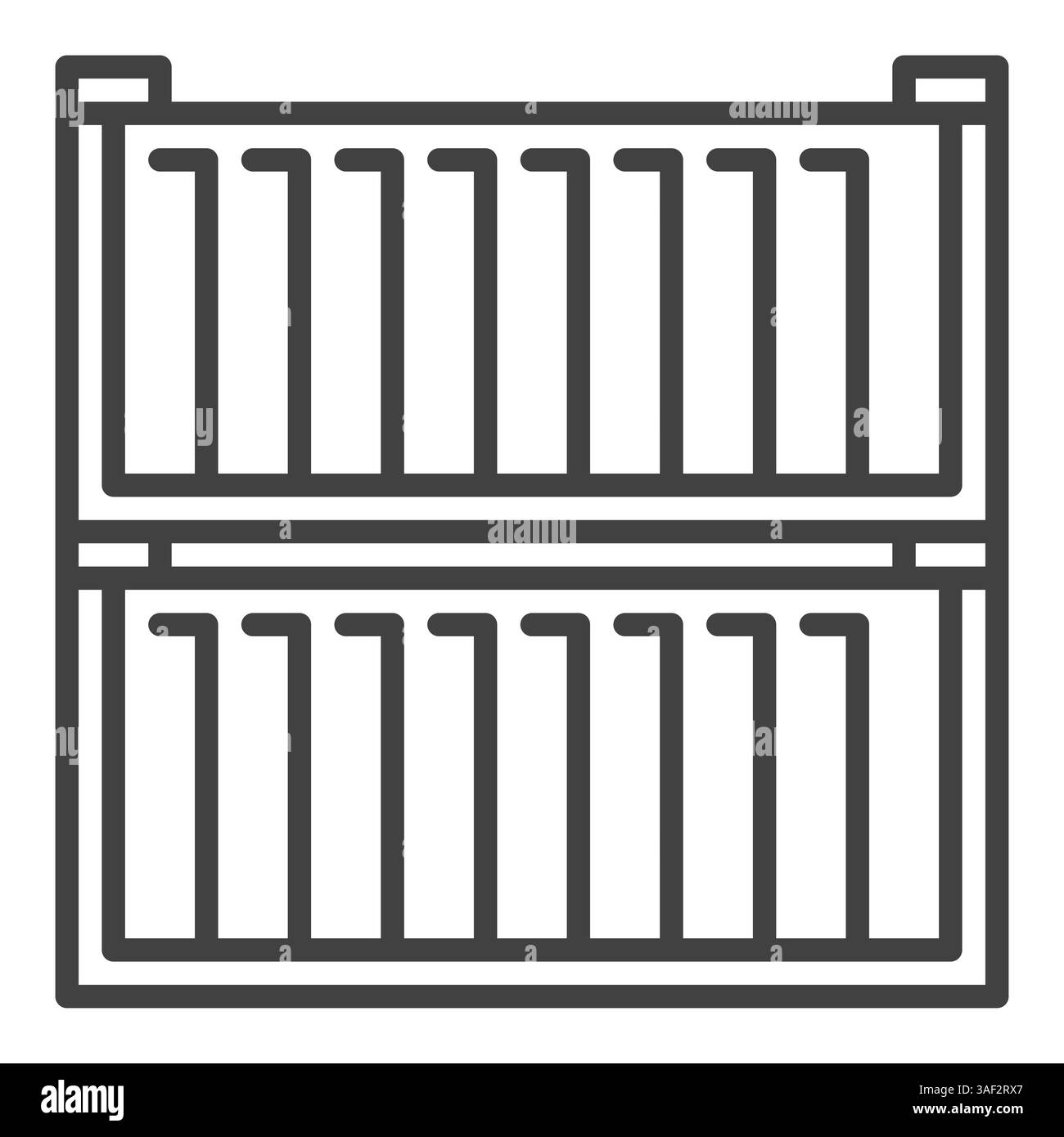 Two Shipping Containers outline icon - vector transportation concept ...