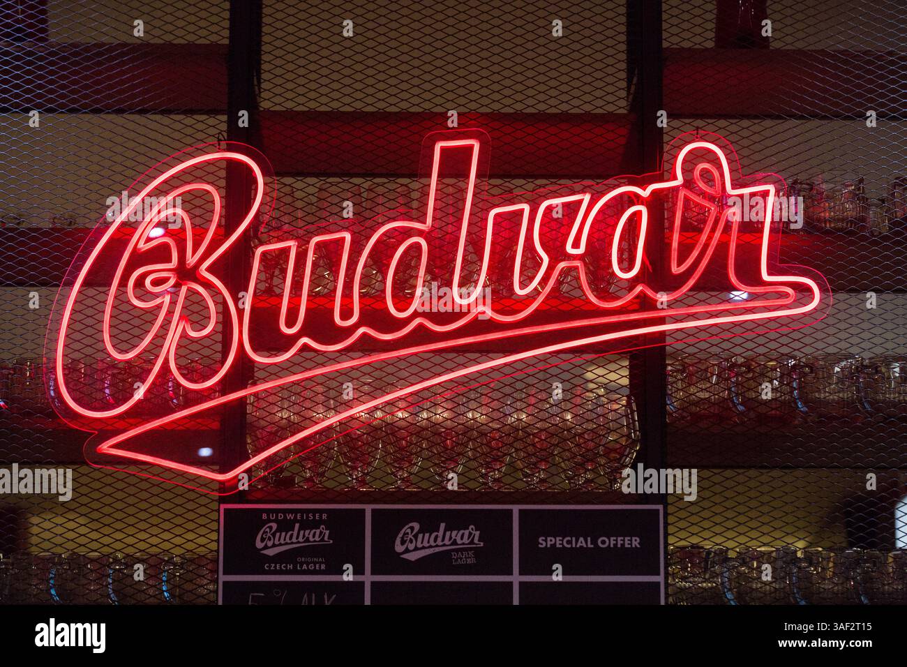 Ceske Budejovice, Czech Republic. 10th Nov, 2024. Budvar logo seen in ...