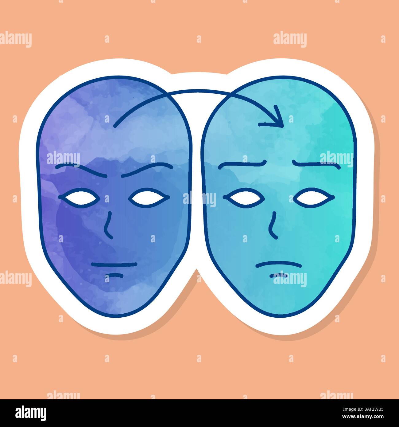 Deep fake icon face swap color sticker Stock Vector Image & Art - Alamy