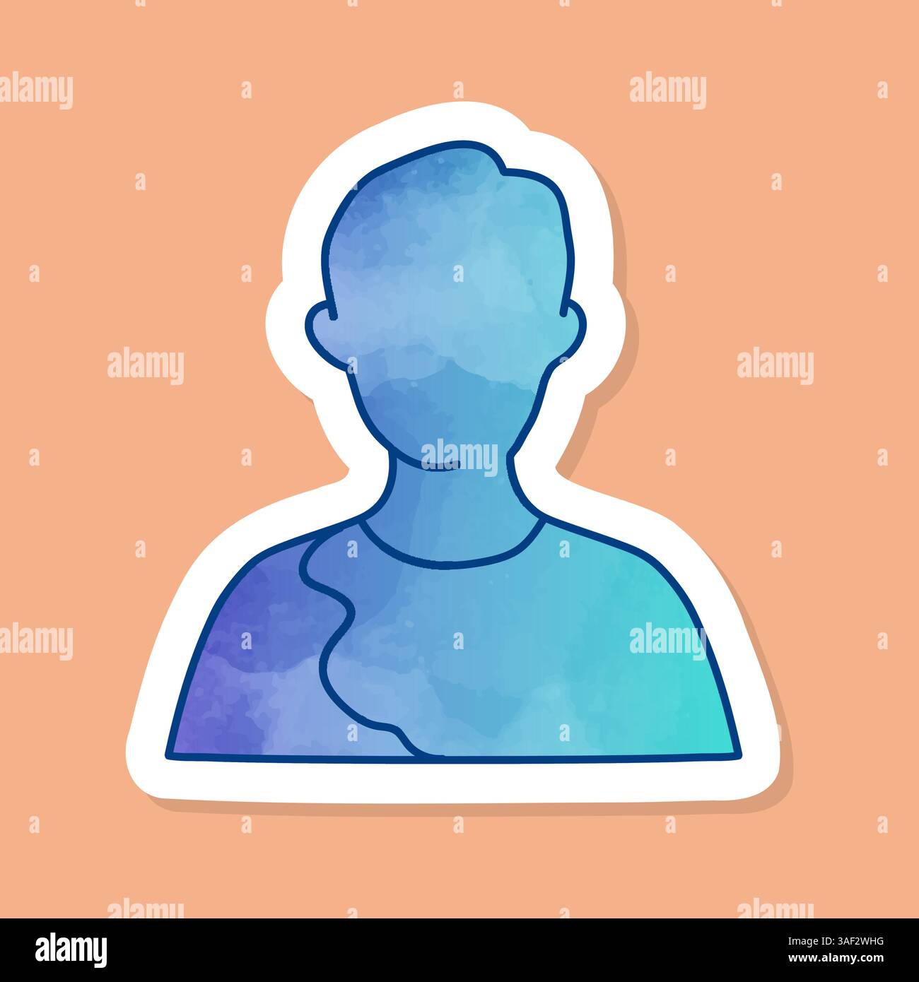 Sticker color silhouette male hi-res stock photography and images - Alamy