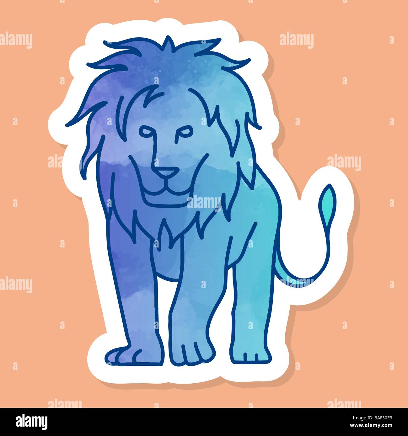 color sticker lion Stock Vector Image & Art - Alamy