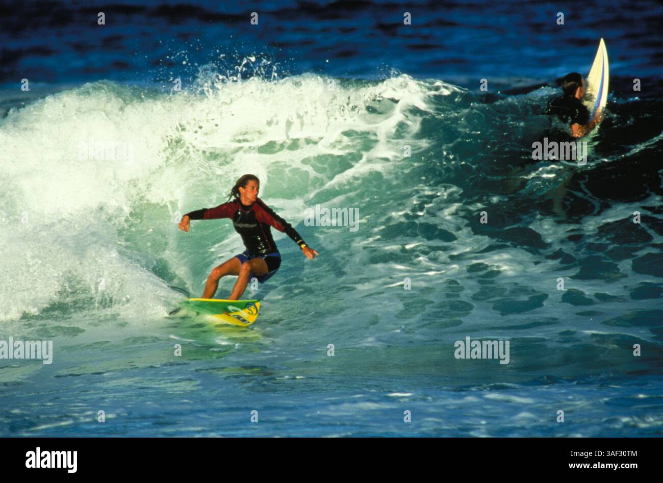May 12, 2001; Teapoo, Tahiti , Society Islands; Surfers in action: a ...