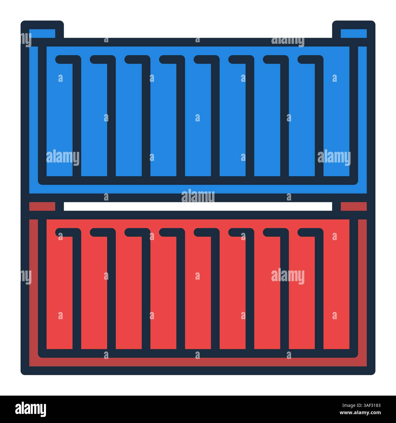 Two Shipping Containers colored icon - vector transportation concept ...