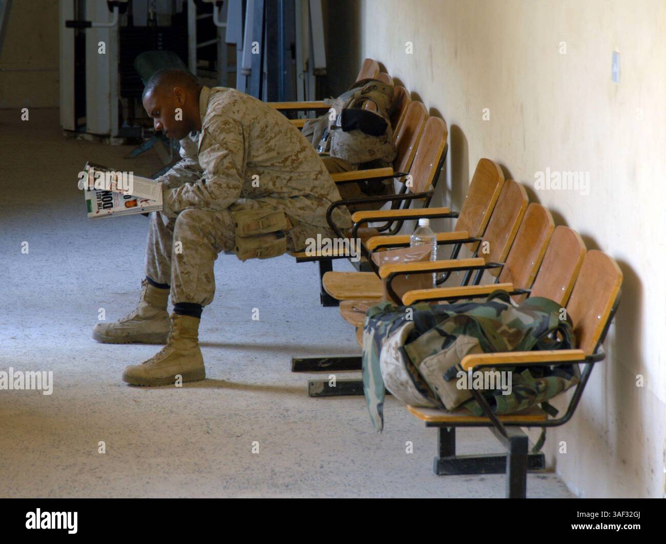 Feb 11, 2005; Fallujah, Iraq; Some down time for a Marine at the ...