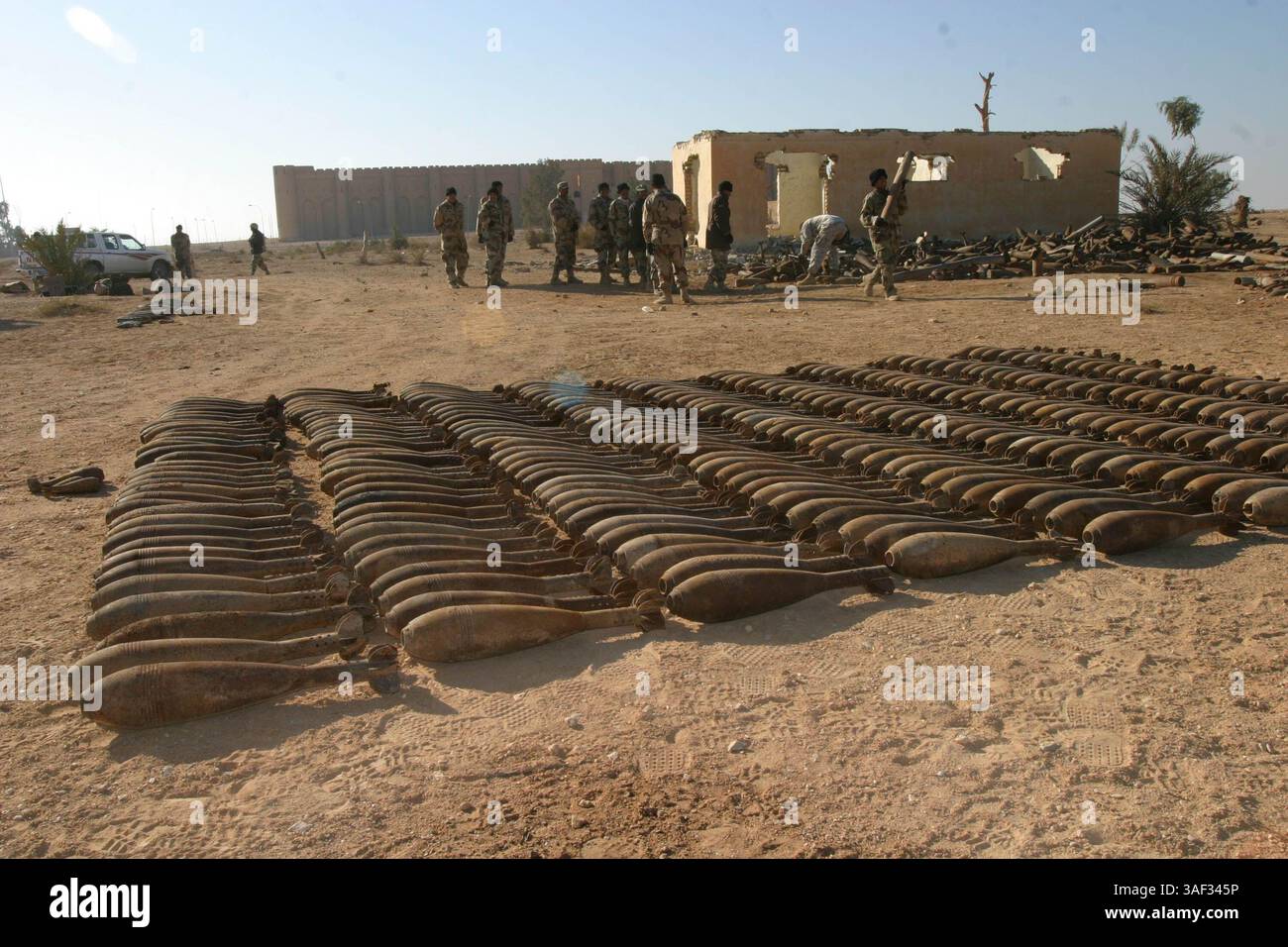 Dec 29, 2004; Al Ukhaidhir Fort, Iraq; More than 500 120 millimeter ...