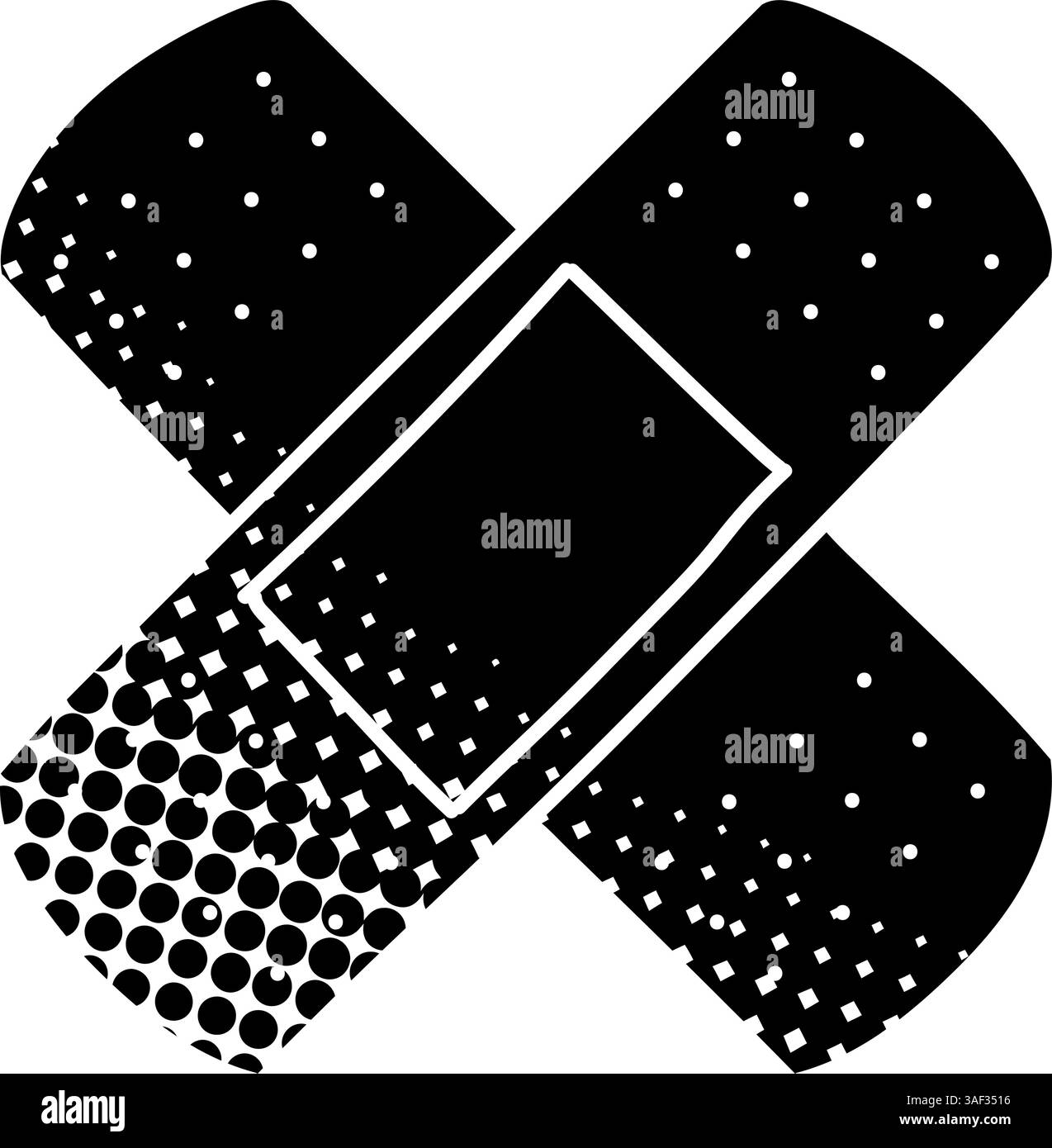 Bandage strip black hand drawn icon in halftone texture style Stock ...