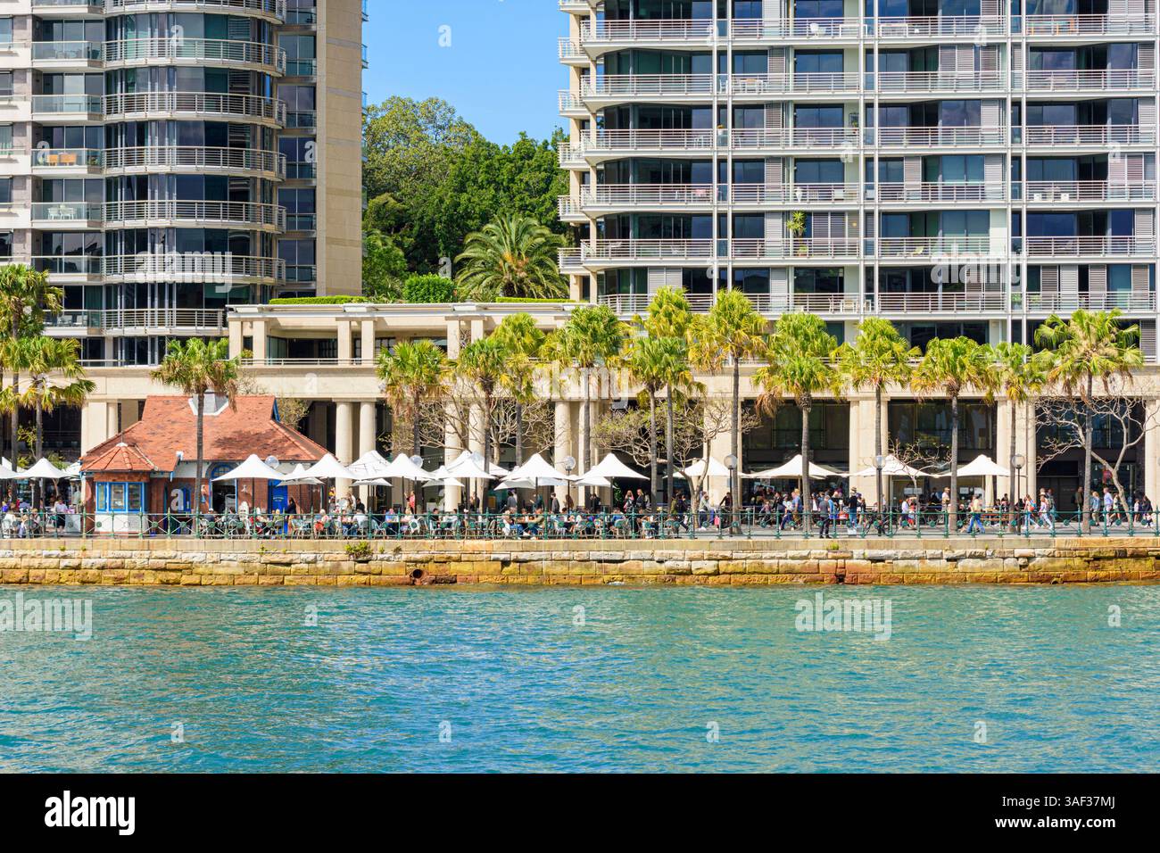 Old waterfront Kiosk in front of modern buildings, now part of the ...