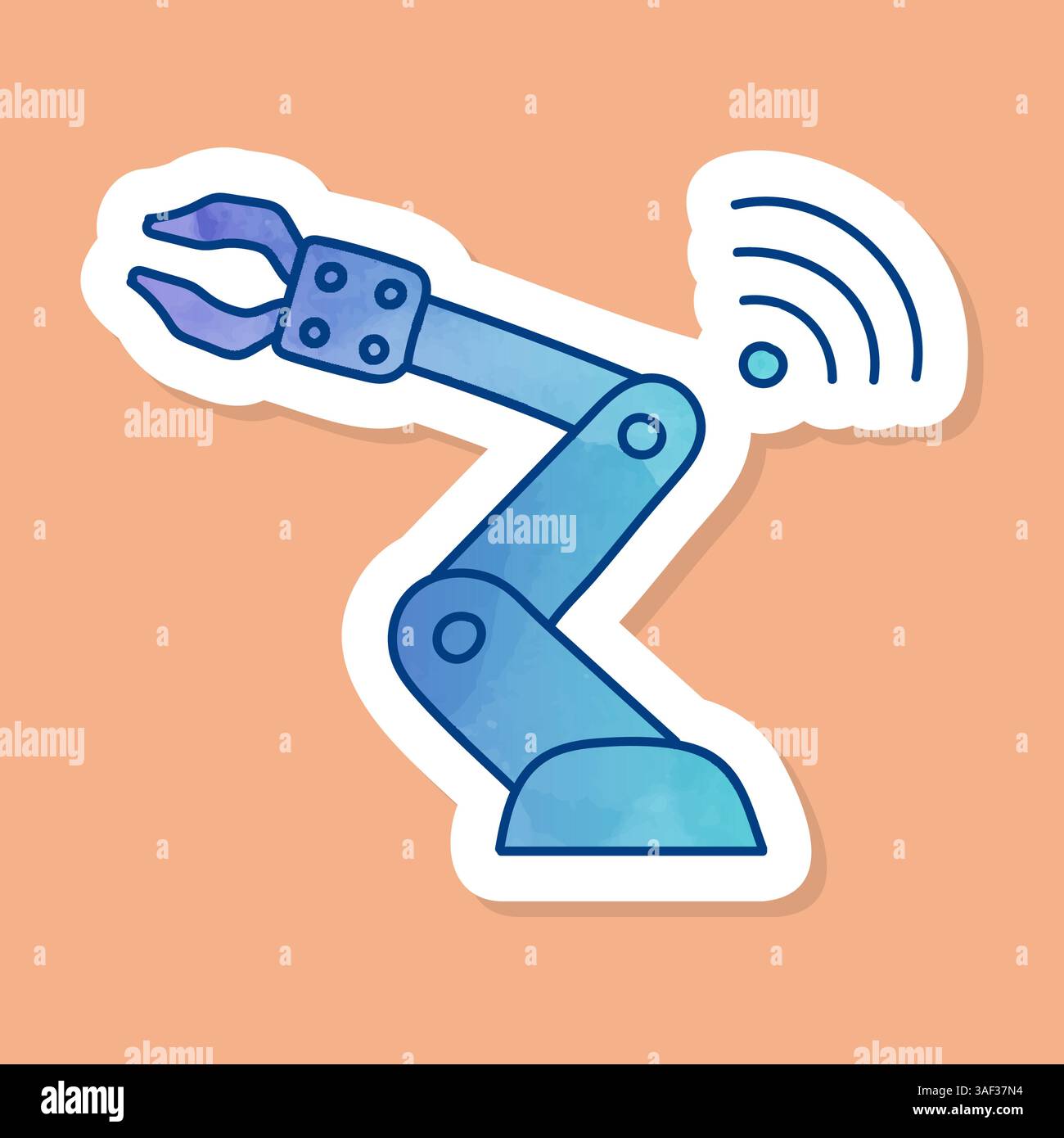 Wireless connected robotic arm color sticker Stock Vector Image & Art ...