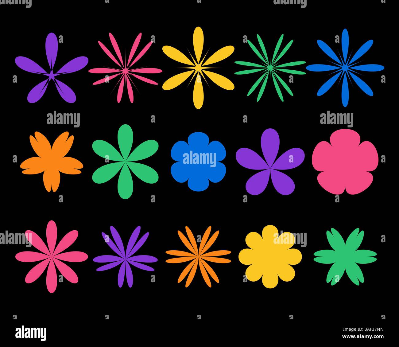 Bold line flower Stock Vector Images - Alamy