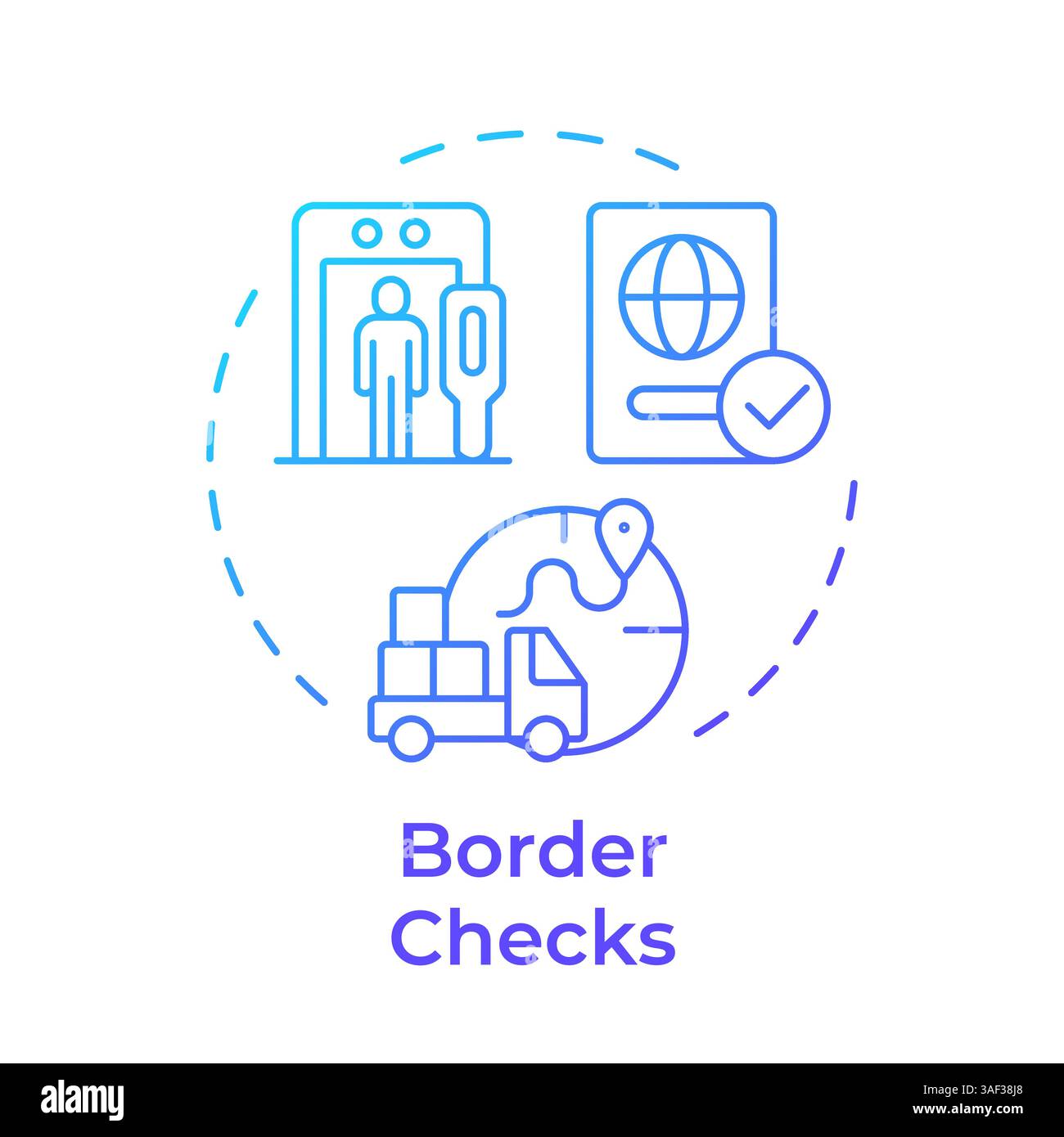 Border checks blue gradient concept icon Stock Vector Image & Art - Alamy