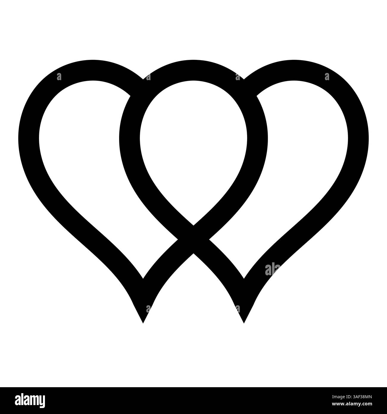 Intertwined Hearts Symbolizing Connection, Love and Togetherness Stock ...